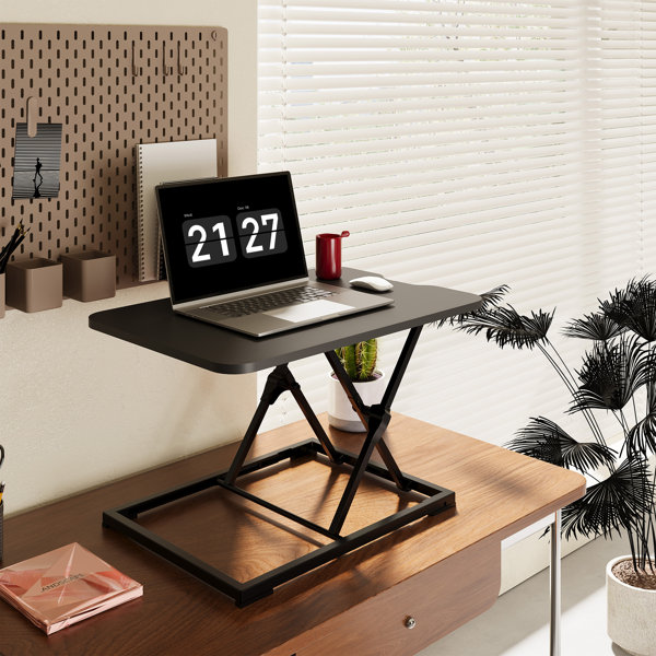 Inbox Zero 27Inch Standing Desk Converter Ultra Low Profile Stand Up Desk Riser Height ...